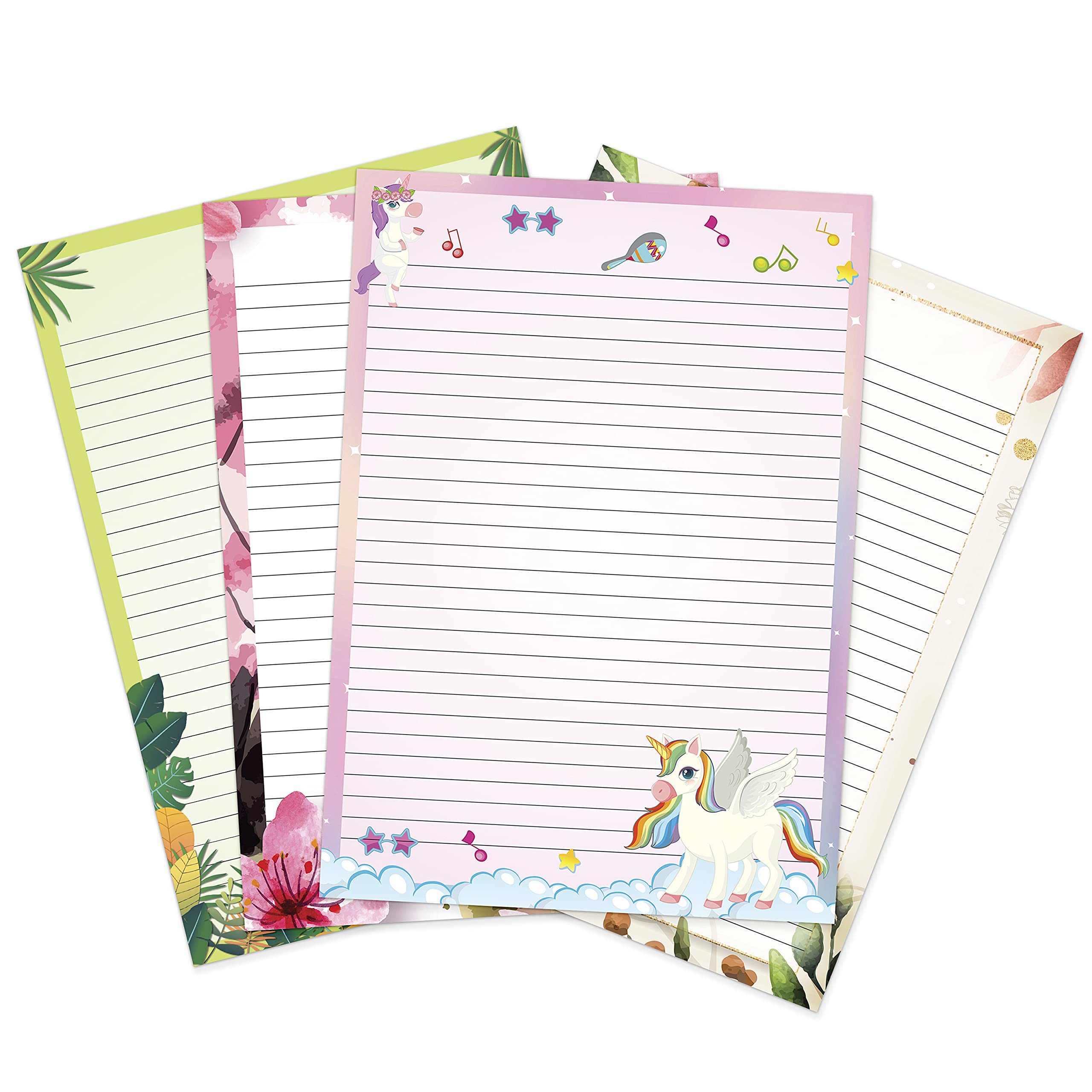 Clickedin One Side Ruled A4 Size Designer Page Sheet for Project Schoo ...